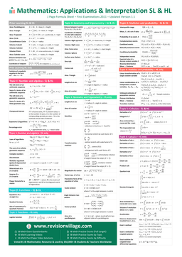 IB Math Applications Interpretation Formula Booklet 2023 PDF IB Math Applications Interpretation Formula Booklet 2023 PDF